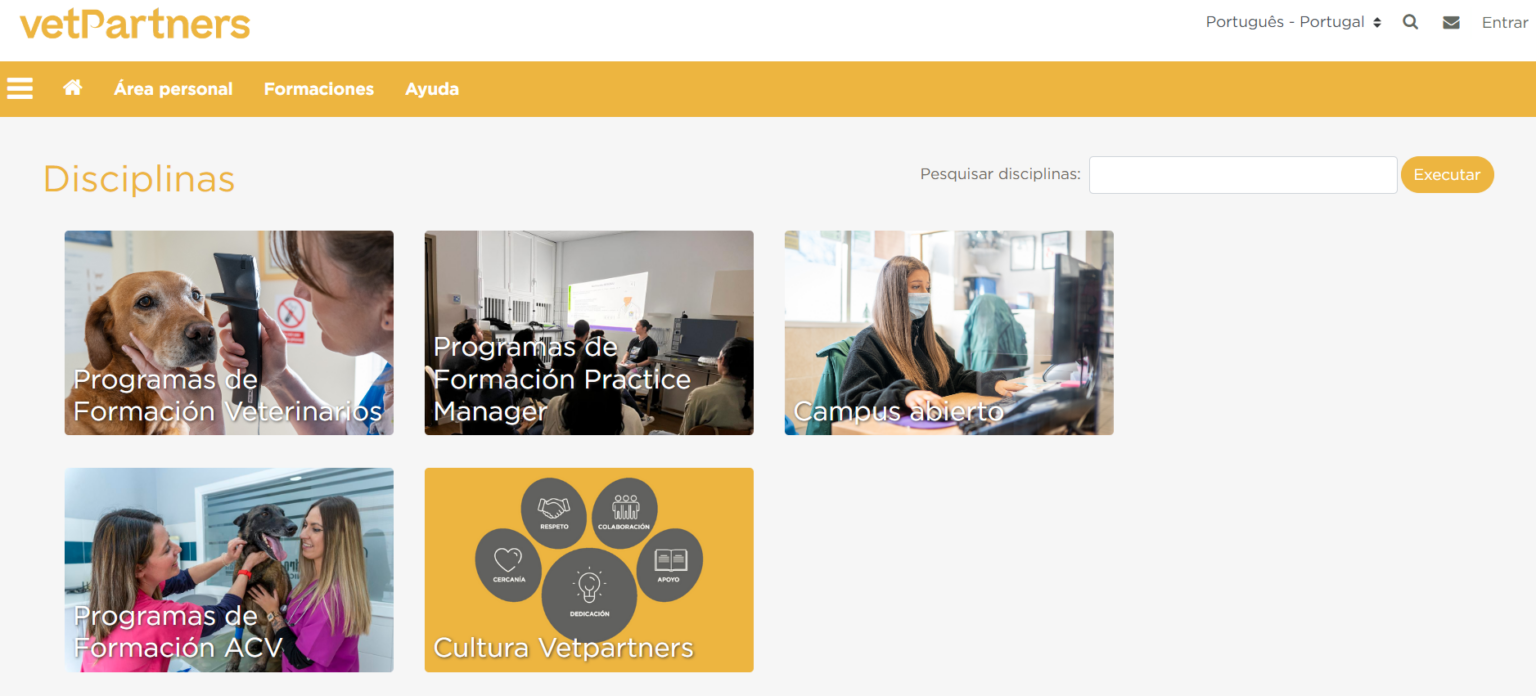 Formação; VetPartners; Campus; E-learning